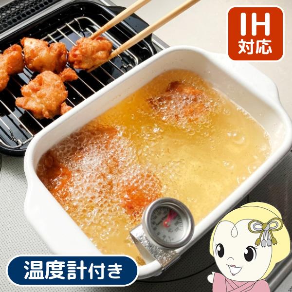 角型天ぷら鍋 IH対応 揚げ鍋 コンパクト ミニ 小型 丸洗いOK 温度計付き 富士ホーロー TP-20K : tp-20kw : ぎおん - 通販 - Yahoo!ショッピング