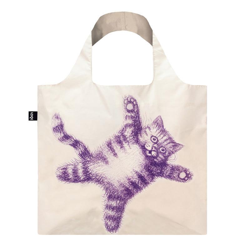 LOQI ローキー Flying Purr-ple Cat Recycled Bag フライング 猫 エコバッグ リサイクル Artist ...