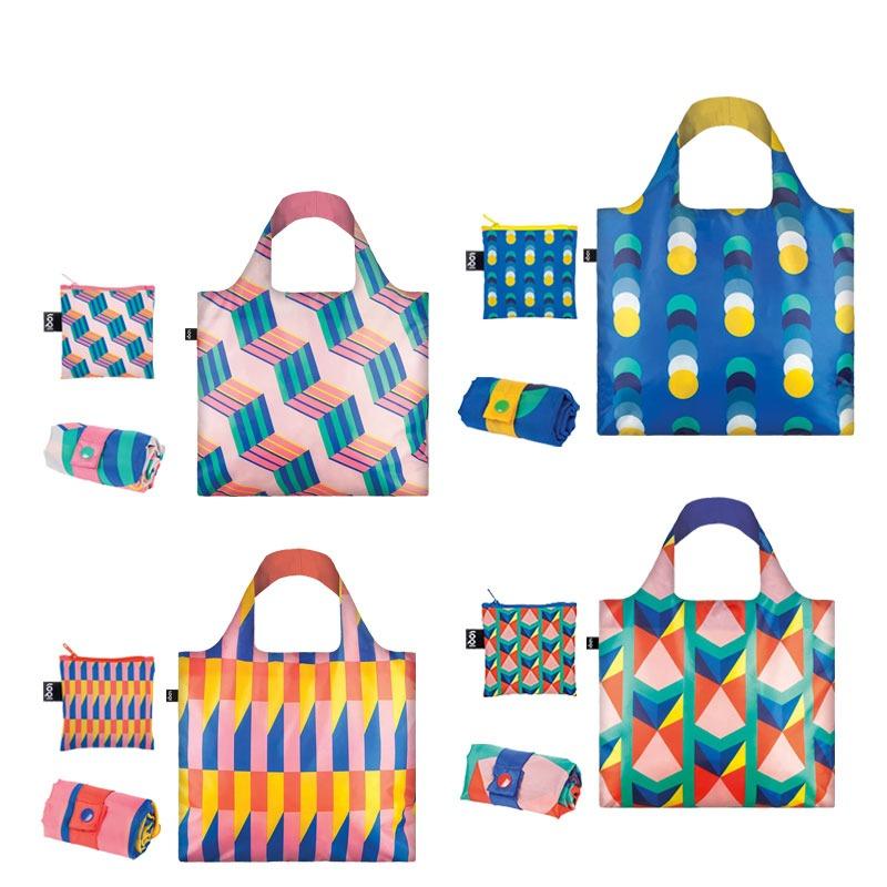 LOQI ローキー GEOMETRIC Circle Stripes Cubes Triangle エコバッグ 折りたたみ コンパクト ...