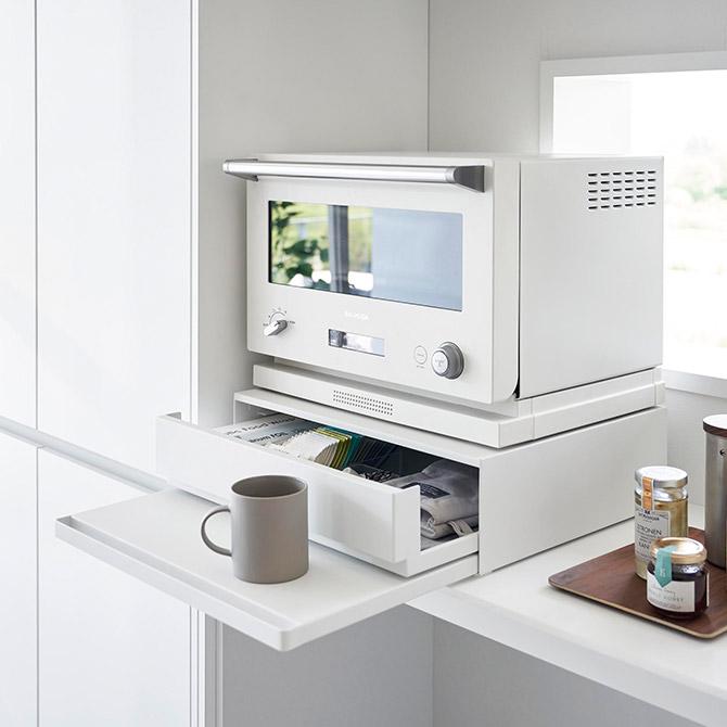 キッチン収納 テーブル 引き出し スライド おしゃれ 山崎実業 tower タワー ツーウェイ キッチン家電下引き出し＆スライドテーブル : uminecco(ウミネッコ) - 通販 ...