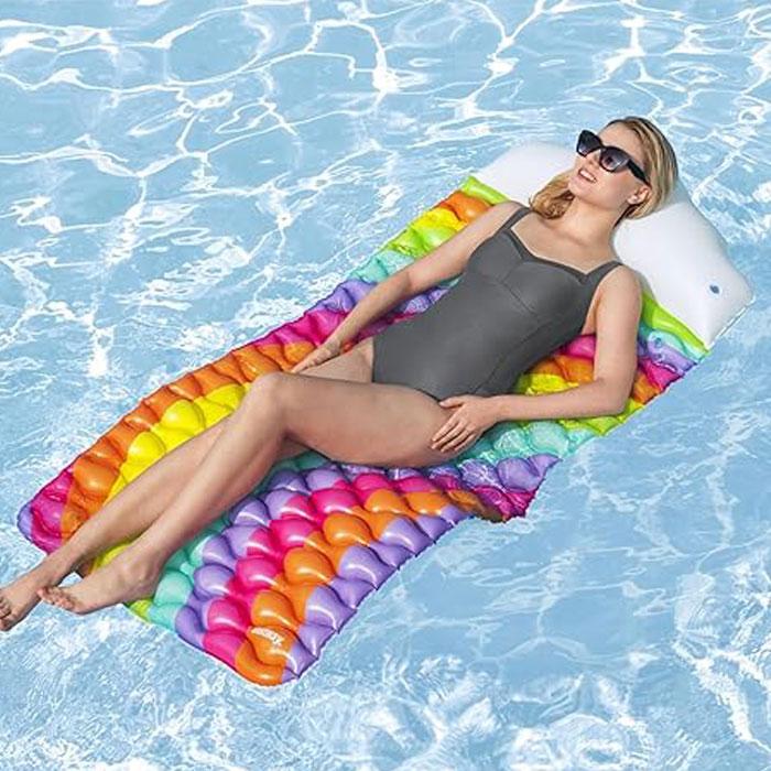 浮き輪 フロート マット 子供 大人 キッズ プール レインボードリーム フローティングマット 216cm おしゃれ 海 キャンプ 水遊び 海水浴 : tr082021 : zakka ...