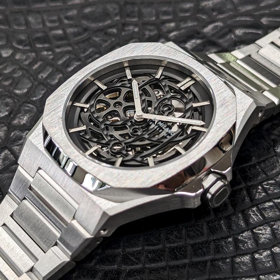 D1 MILANO SKELETON RESTYLING SKBJ10 シルバー ディーワンミラノ スケルトン メンズ腕時計 自動巻き SSブレスレット 【正規品】 : GLOBAL ...