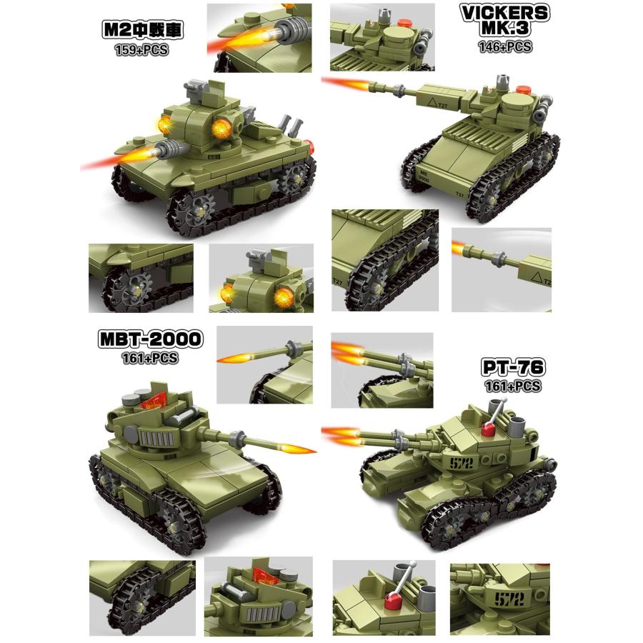 M0077P AFMシリーズ 4in1 ゾルファガール主力戦車 コンプリートセット（PT-76/MBT-2000/ビッカースMk3/M2中戦車 ...
