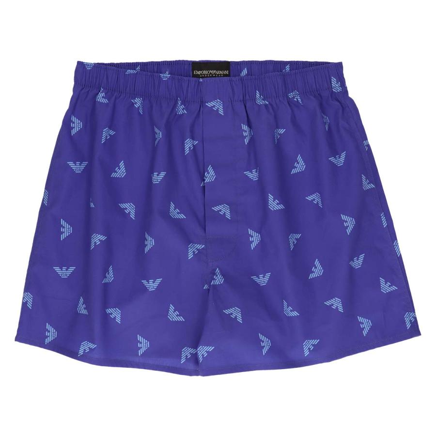 EMPORIO ARMANI エンポリオ アルマーニ 男性 下着 トランクス [M/L] 前開き イーグル総柄 コットン ウーブン 日本サイズ ...