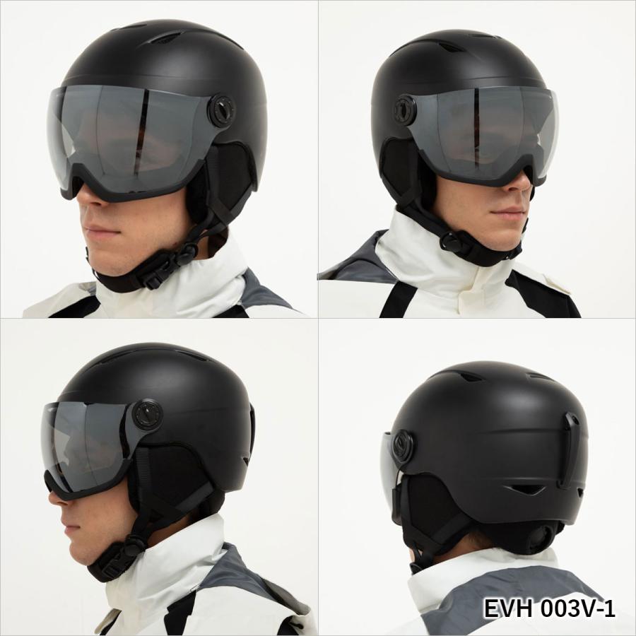 バイザー付き ヘルメット スキー スノーボード スノボ イヴァルブ EVOLVE EVH 003V 全3色 ウィンター スポーツ ゴーグル 一体型 ハードシェル :EVLE46-S0006 ...