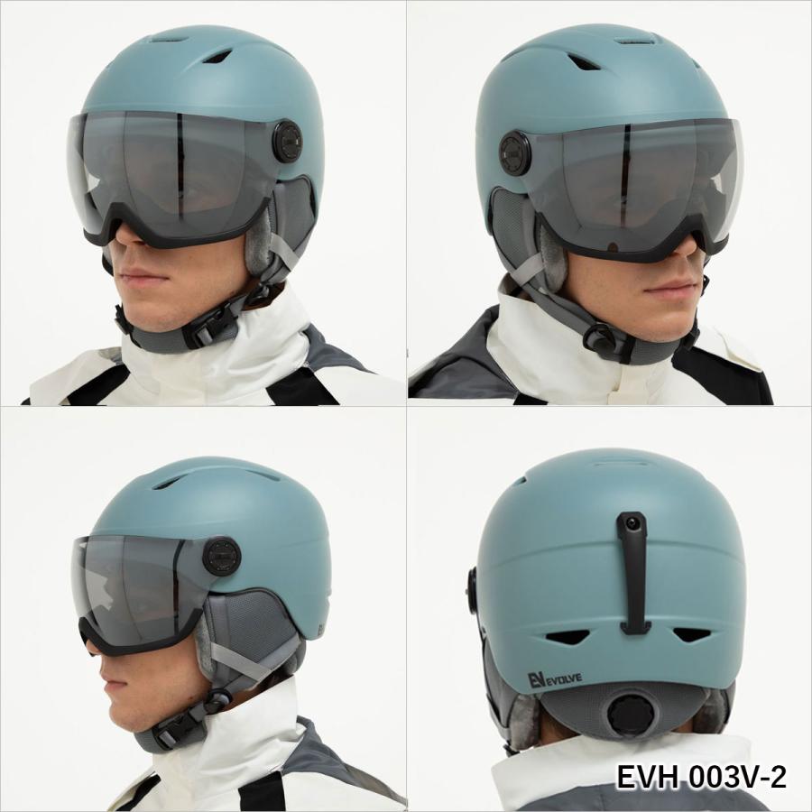 バイザー付き ヘルメット スキー スノーボード スノボ イヴァルブ EVOLVE EVH 003V 全3色 ウィンター スポーツ ゴーグル 一体型 ハードシェル :EVLE46-S0006 ...