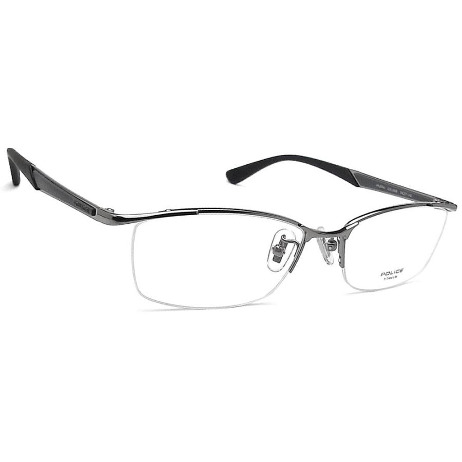 POLICE ポリス メガネフレーム VPLB74J-0568 眼鏡 ブランド 伊達メガネ 度付き 青色光カット パソコン用 メンズ・レディース 男性用・女性用 ガンメタル メタル vplb-74j POLICE（ポリス） メガネ VPLB74J-0568 眼鏡 伊達メガネ 度付き 青色光