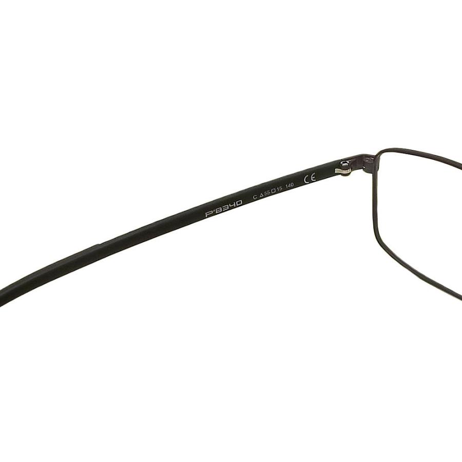PORSCHE DESIGN ポルシェデザイン メガネ P8340 C 眼鏡 伊達メガネ 度付き マットダークブラウン スポーティー メンズ ...