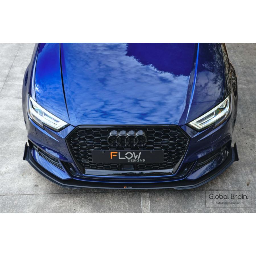 Audi（アウディ） S3 8V / Sライン 後期 フロント リップ スプリッター用 エクステンション - Flow Design ...
