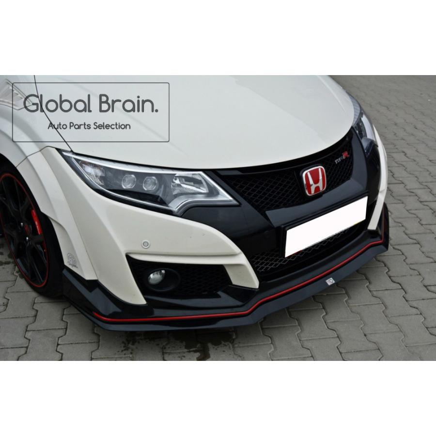 ホンダ 2015-2017 シビック タイプ R FK2 フロント リップ スプリッター スポイラー Ver.2 : Global Brain - 通販 - Yahoo!ショッピング