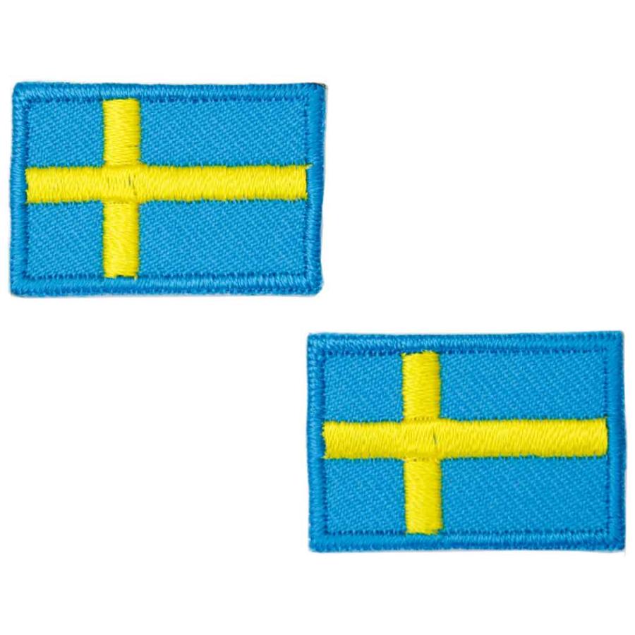 ワッペン アイロン お得な2枚セット スウェーデン Sweden 瑞典 金十字旗 2P 国旗 フラッグ Sサイズ アップリケ わっぺん ...