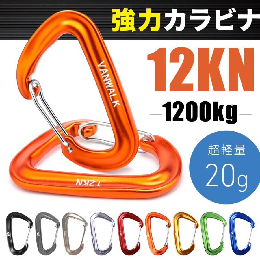 カラビナ カラビナフック 登山用 キャンプ アウトドア ハンモック ハイキング 航空アルミニウム 12KN 1個 : Gloriosa ...