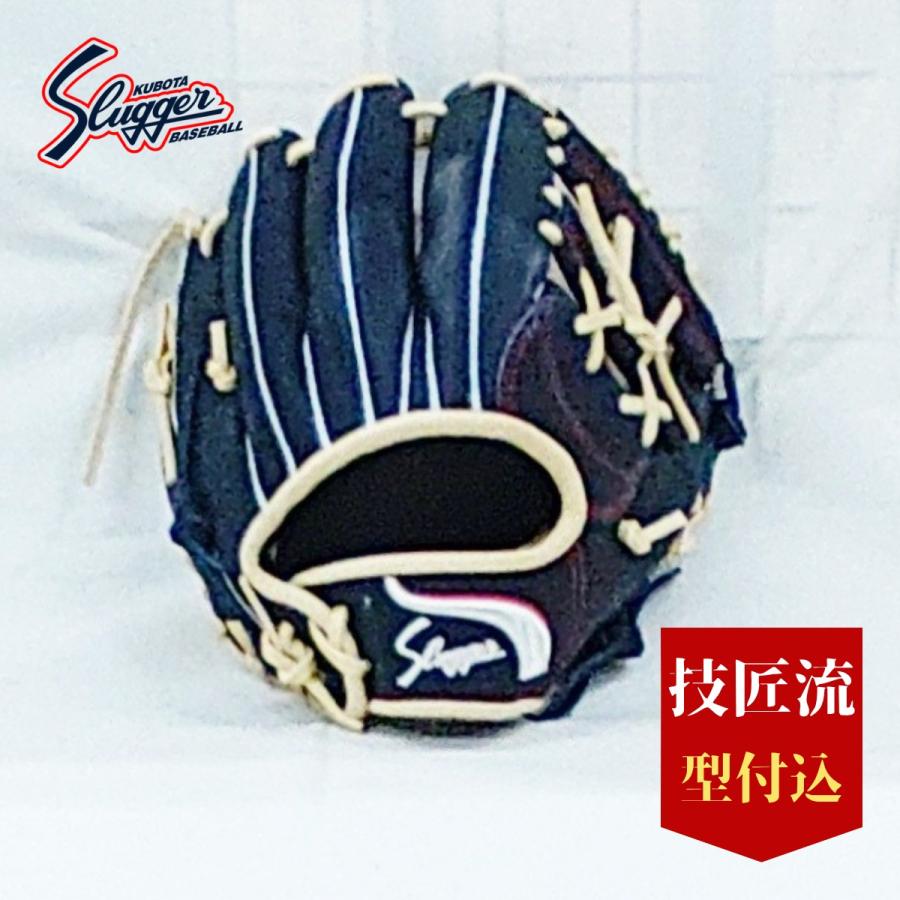 久保田スラッガー slugger スラッガー 軟式内野手用 右投げ KSN-AR4 EX24-GS3 限定品 KSブラックXトレンチ レザーソムリエ監修 技匠流型付け込み : ぐらぶ屋 ...