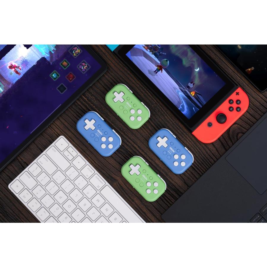 8bitdo Micro Bluetooth コントローラー ゲームパッド ブルー グリーン android macOS windows Nintendo Switch ワイヤレス スマホ ...