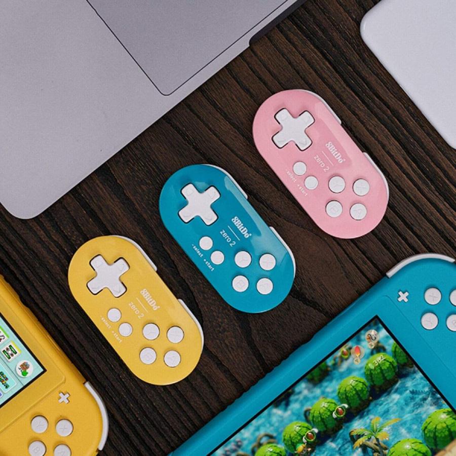 8bitdo ZERO ゲームパッド コントローラー ブルー イエロー ピンク android macOS windows Nintendo Switch ワイヤレス スマホ タブレット ...