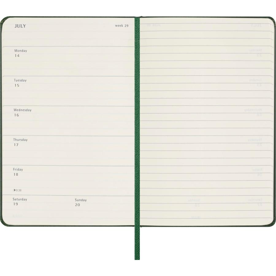 モレスキン 手帳 2025年 1月始まり 12か月 ウィークリーダイアリー ポケットサイズ (横9cm×縦14cm) ハードカバー マートルグリーン : nk2-000111843 ...