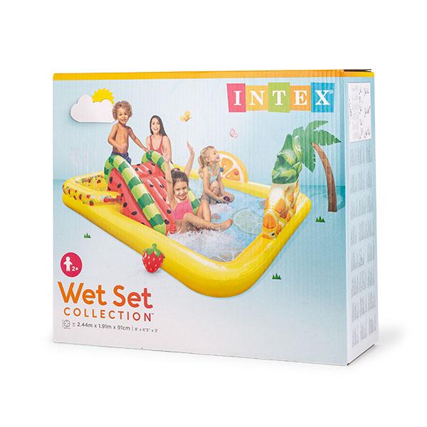 INTEX プール ビニールプール インテックス Intex ファン＆フルーティー プレイセンター 244 × 191 91cm 57158NP 滑り台 ボール付き ...
