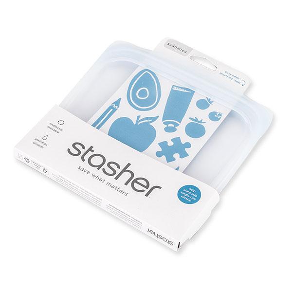 stasher（スタッシャー） 【並行輸入品】 シリコーンバッグ サンドイッチ Mサイズ 828mL 食品 保存袋 電子レンジ 耐熱 : GulliverOnlineShopping ...