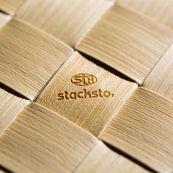 Timb.（stacksto.） ティム ラウンド T 収納 バスケット 直径24×24cm スタックストー ナチュラル 北欧 おしゃれ 白樺風 編み込み カゴ ...