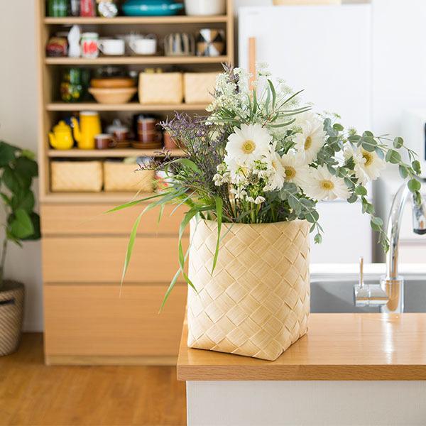 Timb.（stacksto.） ティム ラウンド T 収納 バスケット 直径24×24cm スタックストー ナチュラル 北欧 おしゃれ 白樺風 編み込み カゴ ...