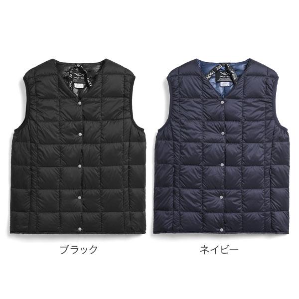 TAION タイオン ベーシック Vネックボタン インナーダウンベスト レディース TAION-W001 ダウン 女性 ...
