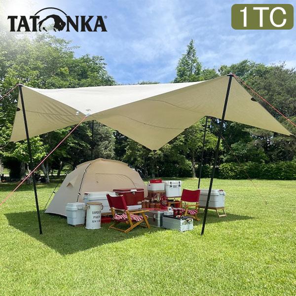 TATONKA タトンカ Tatonka タープ Tarp 1TC 425×445cm ポリコットン 撥水 遮光 2465 サンドベージュ キャンプ 父の日 ...