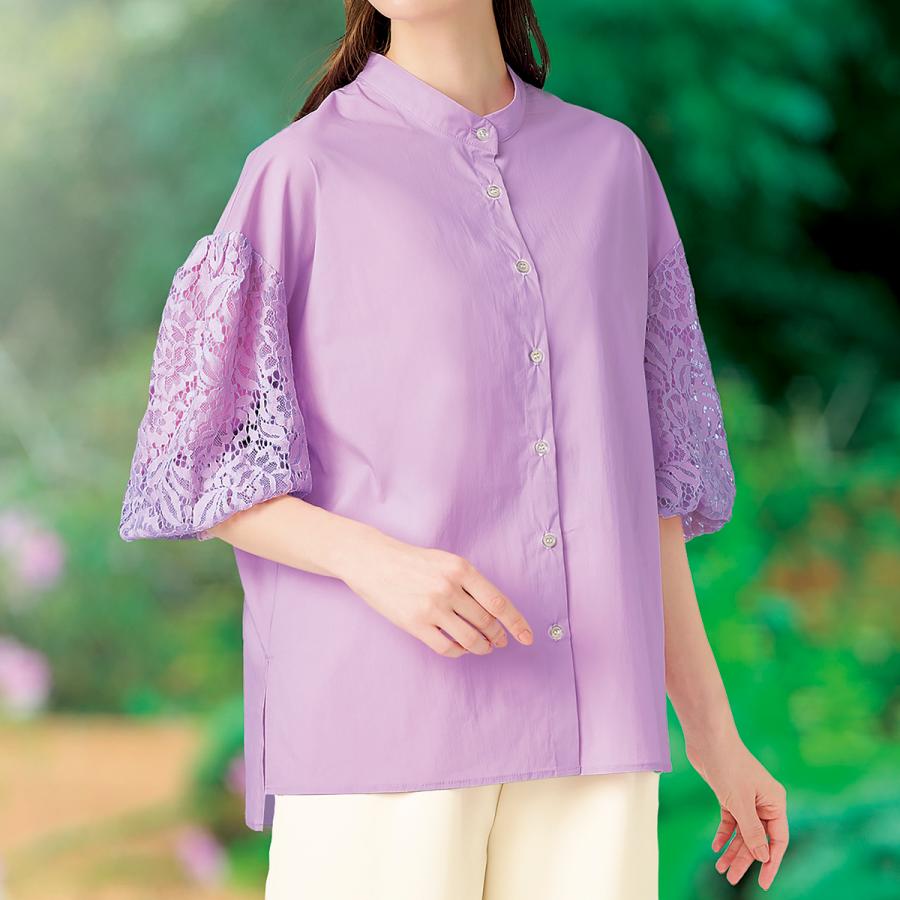 バルーン袖ブラウス 涼しい ゆったり 細見え らくちん ラベンダー レース インペリアルエンタープライズ IEI : グランメゾンクレア - 通販 - Yahoo!ショッピング