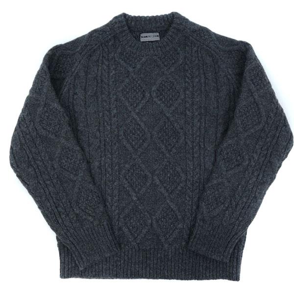 MT. ROBSON マウントロブソン ARAN WOOL SWEATER アラン ウールセーター ニット 丸首 CREW NECK GREY ...