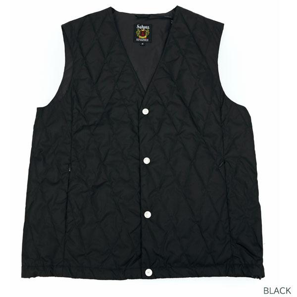 Schott N.Y.C 2024FW x TAION DOWN VEST ショット タイオン ダウンベスト コラボ 782-4253001 800フィルパワー ブラック チャコールグレー ...