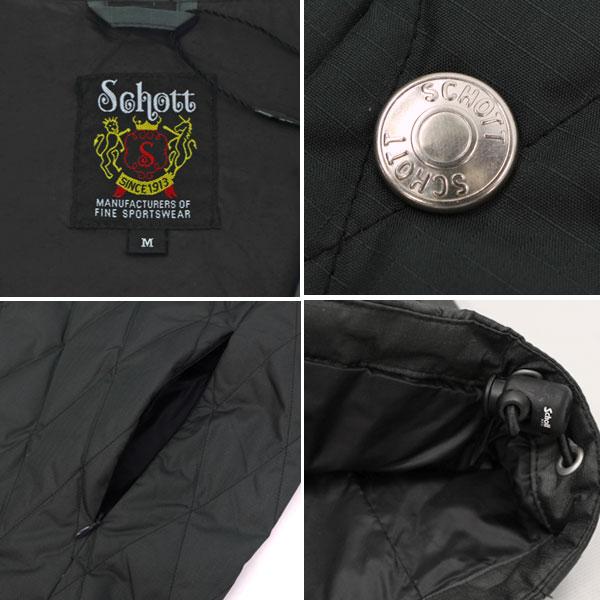 Schott N.Y.C 2024FW x TAION DOWN VEST ショット タイオン ダウンベスト コラボ 782-4253001 800フィルパワー ブラック チャコールグレー ...