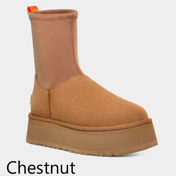 UGG 【 ugg 国内正規商品 】 classic dipper アグ クラシック ディッパー Chestnut Black ムートンブーツ 正規品 ウィメンズ 厚底 1144031 ...