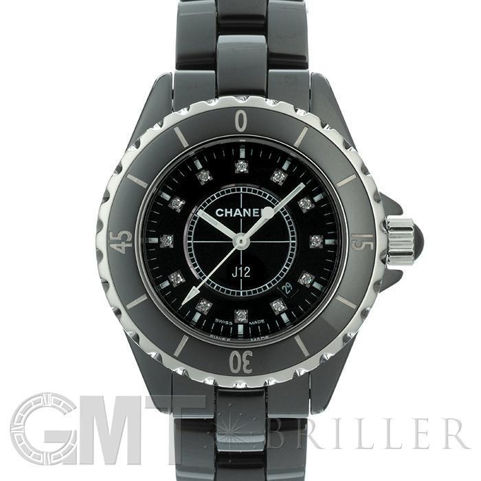 シャネル J12 ブラック セラミック 12Pダイヤ H1625 33mm CHANEL 中古レディース 腕時計 送料無料 ...