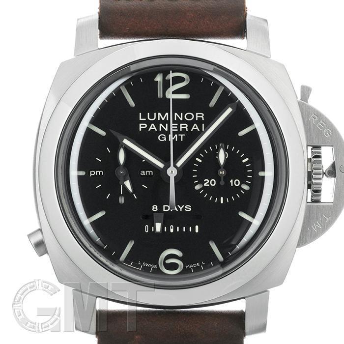 パネライ ルミノール1950 8DAYS GMTクロノ モノプルサンテ PAM00275 OFFICINE PANERAI 中古メンズ 腕時計 ...