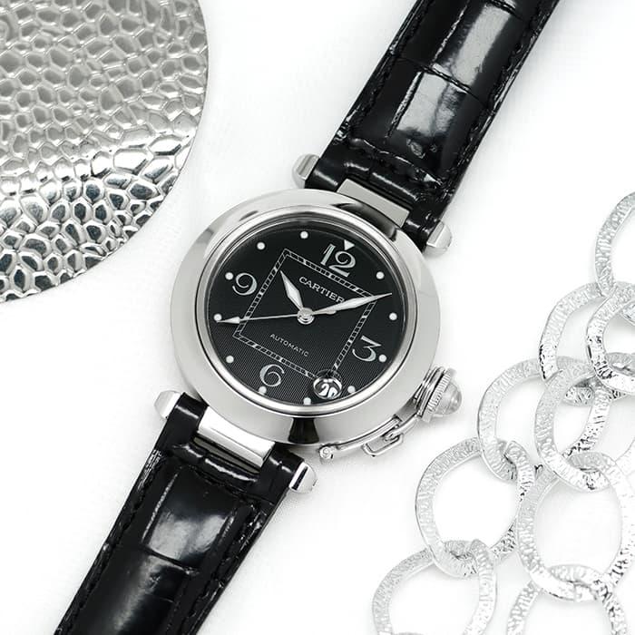 カルティエ パシャC W3106099 パシャC ブラック ボーイズ 【2002年クリスマス限定】 CARTIER 中古レディース 腕時計 ...