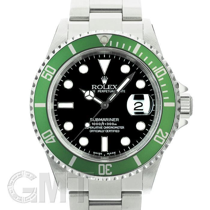 サブマリーナー ロレックス サブマリーナーデイト 16610LV ビッグスイス/ライムベゼル 保証書2005年 F番 ROLEX 中古メンズ ...