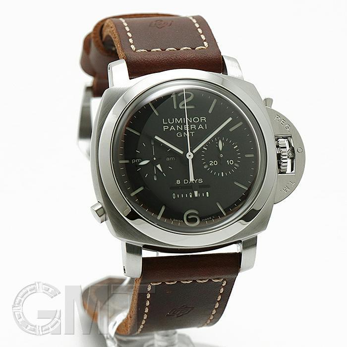 パネライ ルミノール1950 8DAYS GMT クロノ モノプルサンテ PAM00275 OFFICINE PANERAI 中古メンズ 腕 ...