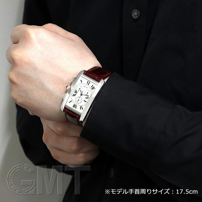 Cartier（カルティエ） タンクアメリカン クロノリフレックス W2603356 ホワイトゴールド 中古メンズ 腕時計 送料無料 ...