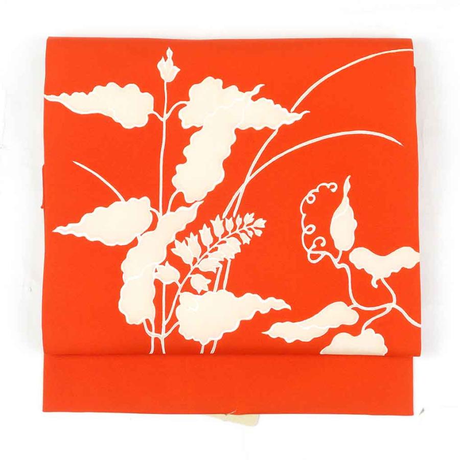 名古屋帯 リサイクル着物 幅30cm 長さ355cm レディース 花柄 秋冬春用 正絹（シルク）オレンジ地 やや難 : a30281 : 新品とリサイクル着物呉服のきくや - 通販 ...