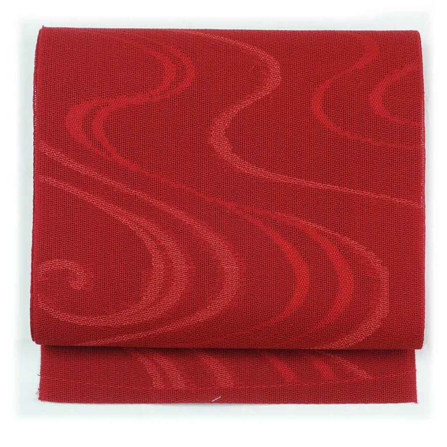 名古屋帯 リサイクル着物 幅30cm 長さ355cm レディース 流水 夏用 正絹（シルク）赤地 美品 : a31561 : 新品とリサイクル着物呉服のきくや - 通販 - Yahoo!ショッピング