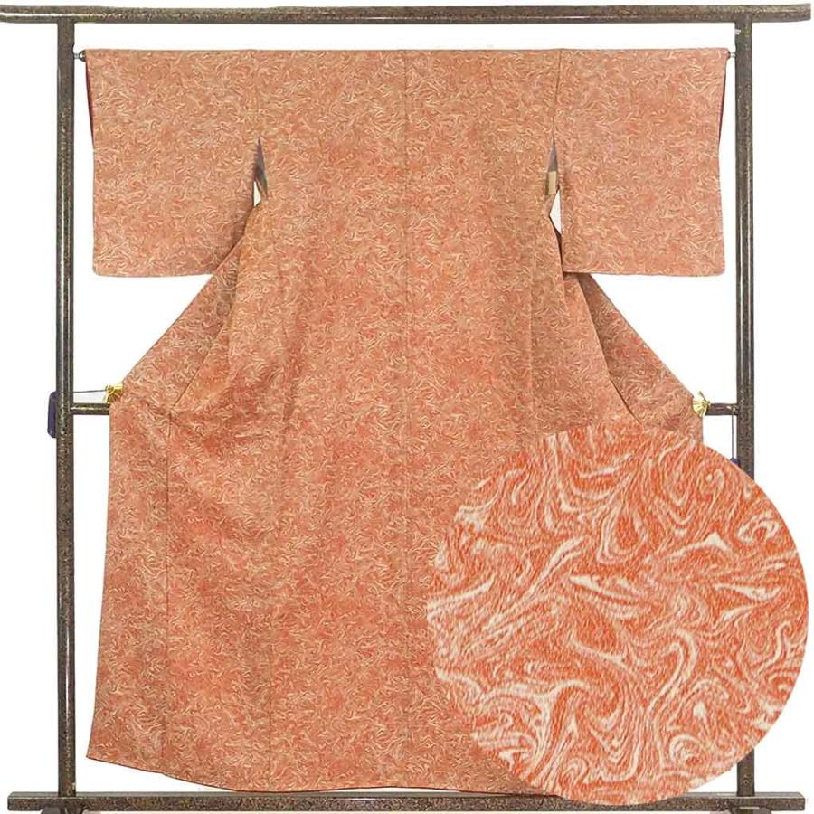 小紋 身丈158cm 裄66cm 前幅24cm 後幅29cm 袖丈48cm レディース 袷 裄長 裄M-Lサイズ 秋冬春用 正絹（シルク）茶色 美品 : 新品とリサイクル着物呉服のきくや ...