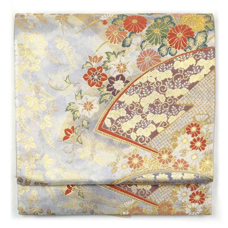 袋帯 リサイクル帯 幅30.5cm 長さ422cm 扇面 秋冬春用 正絹（シルク）シルバー 未使用品 リメイク リユース : a35887 : 新品とリサイクル着物呉服のきくや - 通販 ...