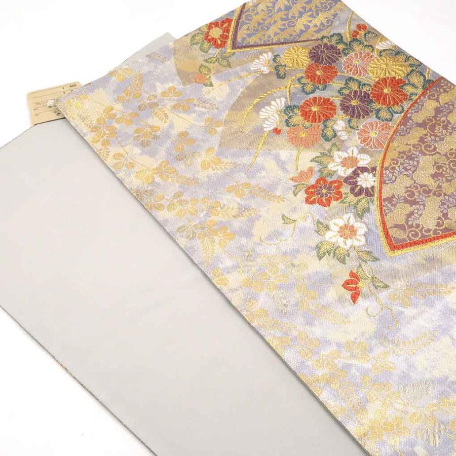 袋帯 リサイクル帯 幅30.5cm 長さ422cm 扇面 秋冬春用 正絹（シルク）シルバー 未使用品 リメイク リユース : a35887 : 新品とリサイクル着物呉服のきくや - 通販 ...