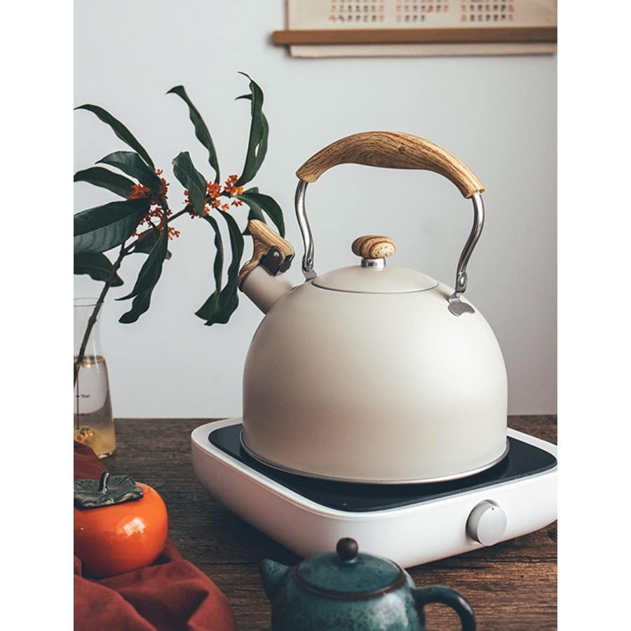 やかん 2.5L 笛吹きケットル ケトル 広口 ステンレス製 木目ハンドル 大容量 IH対応 オシャレ ベージュ : ゴーゴーマックス - 通販 - Yahoo!ショッピング