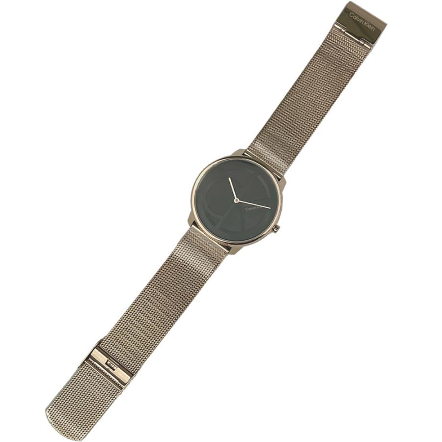 カルバン クライン ウォッチ カルバンクライン 腕時計 メンズ レディース ブラック文字盤 カーネーションゴールド メッシュベルト ステンレス ...