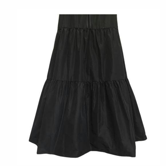 スーパービューティー ロングワンピース 2023年秋冬入荷 ティヤード タフタ 切替 ダンボールニット ブラック 2326006 大人可愛い ...