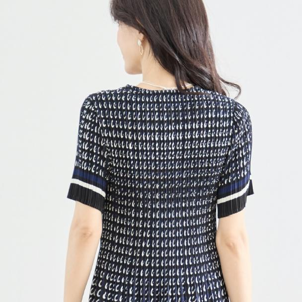 ワンピース プリーツ モダンプリントN82-279 フリー TRUBE M L 大人可愛い ミセス fmsd キレイメ 普段着 おしゃれ着 デイリーファッション : ゴールドスミス - 通販 ...