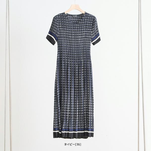 ワンピース プリーツ モダンプリントN82-279 フリー TRUBE M L 大人可愛い ミセス fmsd キレイメ 普段着 おしゃれ着 デイリーファッション : ゴールドスミス - 通販 ...