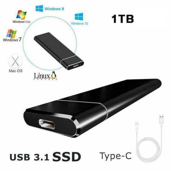 送料無料 1TB 外付けSSD ドライブ USB3.1 SSD外付け ポータブル 外付けソリッドディスク Type-C SSD 耐衝撃 PC/Mac/Windows/XBox適用 シルバー ...