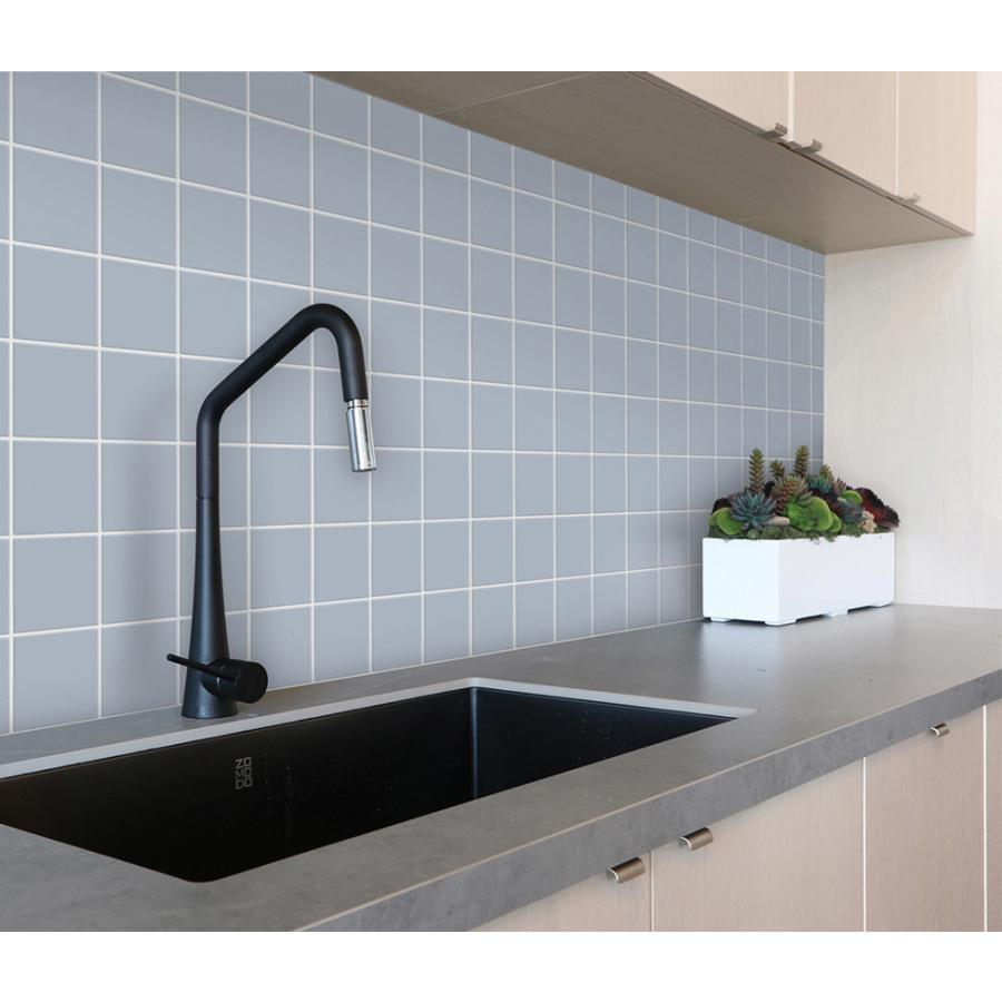 壁紙シール DIY HDC-20439 1ロール15m グレー 防カビ タイル模様 (壁紙 貼り替え、補修が自分で簡単に、壁紙 の上から貼る壁紙) おしゃれ : ゴールデンレシオ - 通販 ...