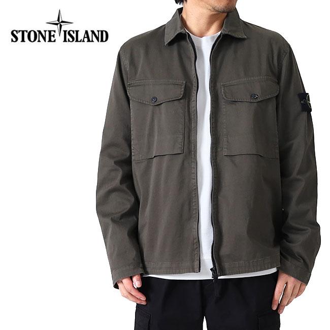 Stone Island ストーンアイランド ガーメントダイ シャツジャケット 1200128 S0012 カーキ ジップシャツ メンズ : t21012507 : Golden State ...